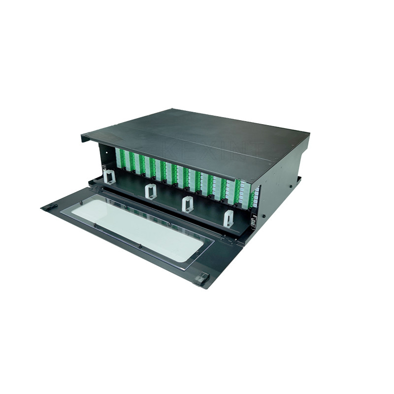Rack Mounted Fiber Optic Patch Panel ODF Junction Box 96 Port Sliding Type